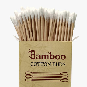the rainforest Bamboo Earbuds, Cotton Buds/Swabs, 100 sticks, Natural ...