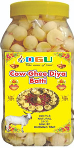 OGU Handmade Ghee Diya Batti,Jyot Batti for Pooja Aarti -300 Pcs ...