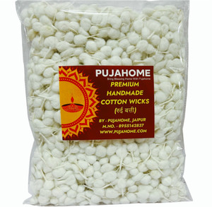 pujahome Round Cotton Wicks (GOL Batti) for Diya - 1100 Pieces, Ideal ...