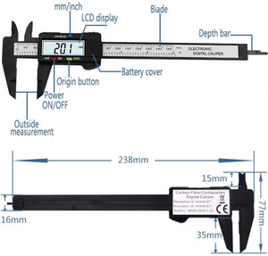 BCC TRADERS Digital Vernier Caliper with LED Screen - 6 inch Crack ...