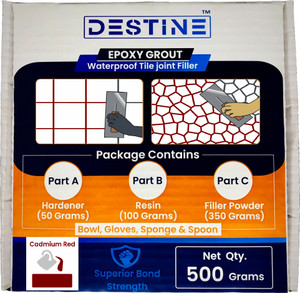 Destine Epoxy Grout for Tiles (Colour: Cadmium Red) |Tile Grout|Tile ...