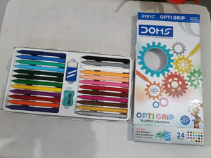 Flipkart.com | DOMS Opti Grip Plastic Crayons 24 Shades