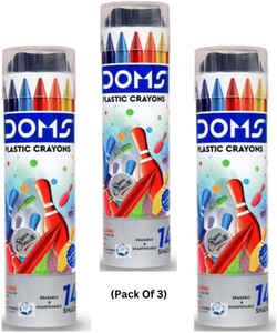 Flipkart.com | DOMS Plastic Crayons 14 Shades With Free Erasers