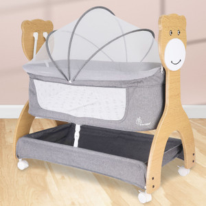 R for Rabbit Lullabies Woodsy Manual Wooden Baby Cradle & Bassinet with ...