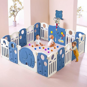 Hukimoyo 18 Panel Baby Playpen for Babies with Balls Toddlers Kids ...