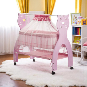 KIDDERY Premium Wooden Baby Cradle | Certified Pine Wood | 0-12 Months ...