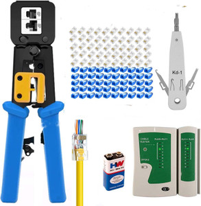 Sadow Crimp Tool Kit CAT5 CAT5E CAT6 RJ45 Crimping Tool, 50PCS RJ45 ...