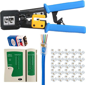 Civon Crimp Tool Kit CAT5 CAT5E CAT6 RJ45 Crimping Tool, 50Pcs RJ45 ...