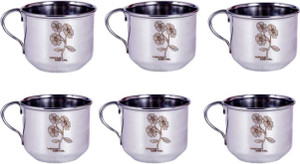 Vikas Metal Pack of 6 Stainless Steel single wall tea cup set Price in ...