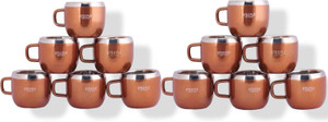 STEEPLE Pack of 12 Steel Tea Cup Set Of 12 | Chai Set | Coffee Mug ...