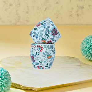 Bright Shop Pack of 2 Ceramic Kulhad Set, Chai Cup Blue Color Kulhar ...