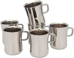 Vikas Metal Pack of 6 Stainless Steel double wall tea and coffee cup ...