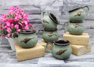 laghima jadon Pack of 6 Ceramic Coffee/Tea Cup Matka Shape Cups ...