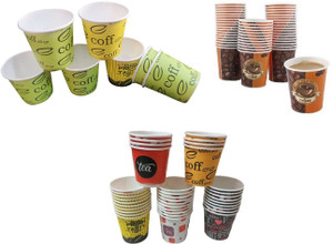 Amit Marketing Pack of 500 Paper Tea/Coffee Cup MultiPrint - 100ml ...