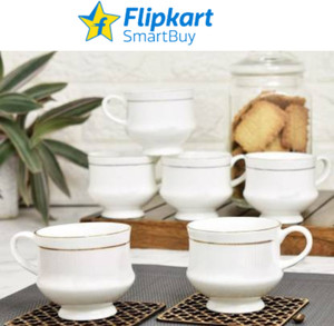 Flipkart SmartBuy Pack of 6 Ceramic Premium Tea Cups Set of 6 | Coffee ...