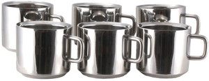 VISAXMI Pack of 6 Stainless Steel Tea & Coffee Cup Set of 6| Double ...