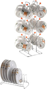 GRIDKITCHEN Cup Kitchen Rack Steel Stainless Steel V Shape Cup Stand ...