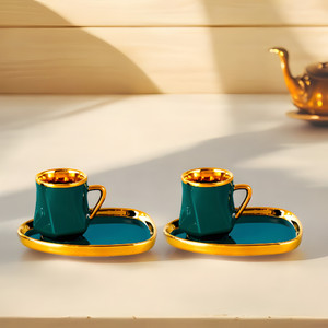 Lemon Tree Ceramic Tableware Tea Coffee Cups & Saucer Set for Morning ...
