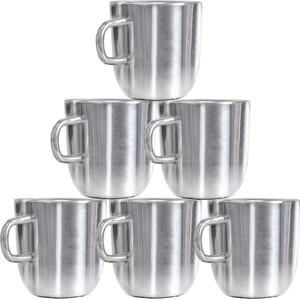 Home-pro Pack of 6 Stainless Steel Double walled Tea Cup | Stainless ...