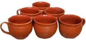 RAGHAV EMPORIUM Pack of 6 Ceramic Premium kulia with round handle tea ...