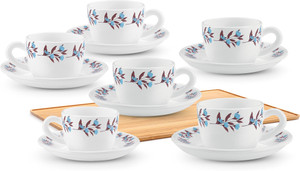 TREO Pack of 12 Opalware Opalware Ophelia 13 Lavelle Cup & Saucer Set ...