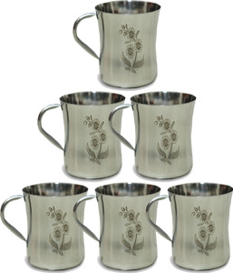 MISKU Pack of 6 Stainless Steel Stainless Steel SS CUP (Steel, Cup Set ...