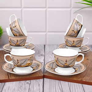 UPC Pack of 6 Ceramic Cup Plates Tea Set or Tea Cups With Saucer , Cup ...