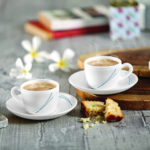 cello Opalware Dazzle Queen Tea/Coffee Cup and Saucer Set 130ml | Cool ...