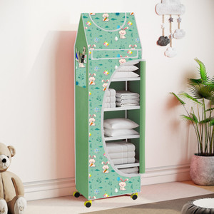 saintwod 6 Cabinet Baby Almirah, Kids Wardrobe, Folding Almirah,With ...