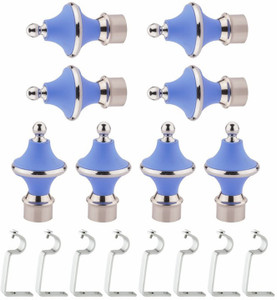 VIRTUES Blue, Silver Rod Rail Bracket, Curtain Knobs Metal Price in ...