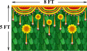 HARSHAD CREATION Sun Flower And Banana Leaf Backdrop for Decoration ...