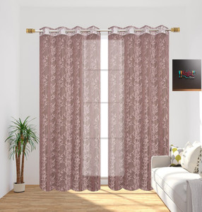 Krisha Décor 152 cm (5 ft) Net Transparent Window Curtain (Pack Of 2 ...