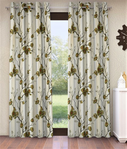 Fashion String 153 cm (5 ft) Polyester Semi Transparent Window Curtain ...