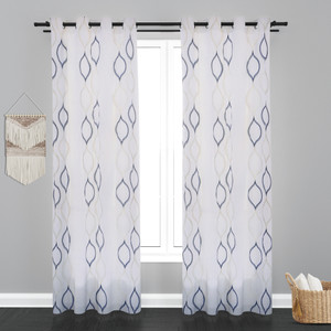 Parda Online 213 cm (7 ft) Tissue Transparent Door Curtain (Pack Of 2 ...