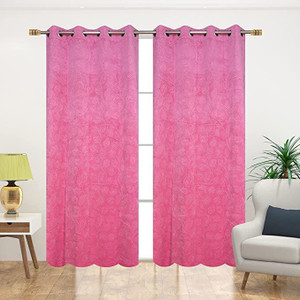 Stackers 274 cm (9 ft) Velvet Room Darkening Long Door Curtain (Pack Of ...