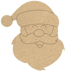CURIOUS Set of 1 MDF Santa / Father Christmas Faces Laser Cut Blanks ...