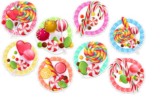 Suruchi Strokes Candyland theme Cutouts birthday decoration party items ...