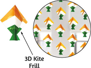 TOYXE Tri Color Kite Frills for Independence Day Decoration Paper Cut ...