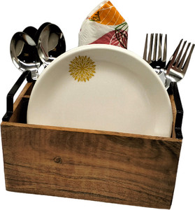 AppEasy Rotating Wooden Spoon Cutlery Holder, Cutlery Stand for Dining ...