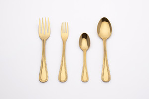 Tableworx Reverie Bead Dinner Spoon + Dinner Fork + Dessert Spoon ...