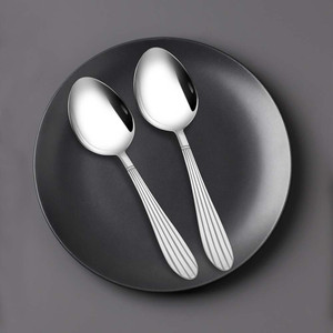 @Home by nilkamal Sysco Serving Spoon Set of 2 Stainless Steel Cutlery ...