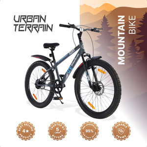 Urban Terrain ZEST Cycles 24T Steel Frame MTB Bike for Men With Dual ...