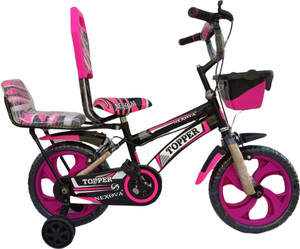 ROXX CART BICYCLE 14 T TOPPER DOUBLE SEAT (PINK) FOR 2 TO 4 YEAR KIDS ...