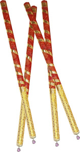 ME&YOU Wooden Red Dandiya Sticks for Traditional Indian Folk Raas Garba ...