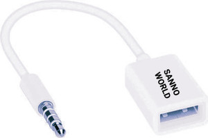SANNO WORLD AUX Cable 0.3 m 3.5mm Plug Male USB 2.0 Adapter Converter ...