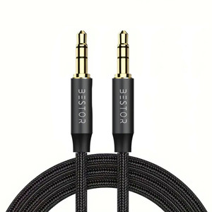 Bestor AUX Cable 1.5 m Braided Male to Male 3.5mm Gold Plated ...