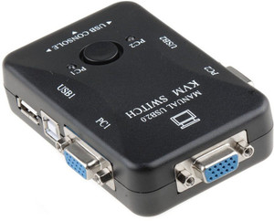 VOOCME KVM Cable 0.5 m 2 Port USB 2.0 KVM Switch, Keyboard Video Mouse ...