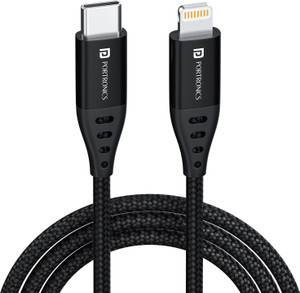 Portronics Lightning Cable 2 A 1 m Konnect L1 20W Type C to 8 Pin ...