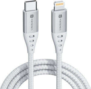 Portronics Lightning Cable 2 A 1 m Konnect L1 20W Type C to 8 Pin ...