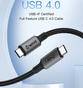 WAVE USB Type C Cable 5 A 1 m Tinned Copper Braided Shielding U4C001-GA ...